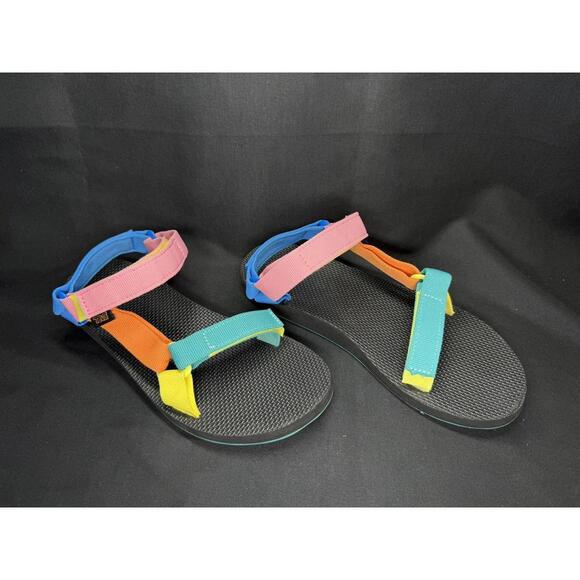 Teva | Shoes | Teva Sandals Womens Size 9 Multi Color Strappy Thong ...